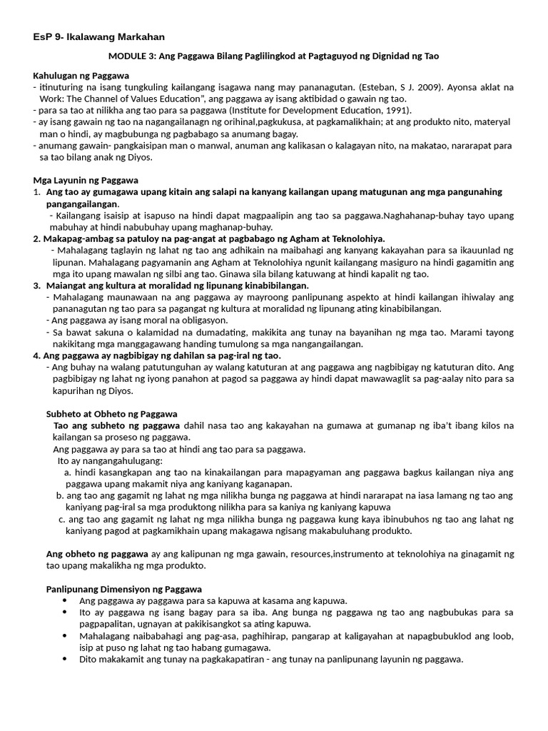 Ohsp 9 Q2 Module 3 Lectures 7.1 7.3 | PDF