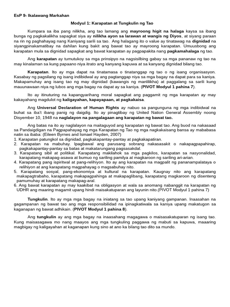 Ohsp 9 Q2 Module 1 Lectures | PDF Ohsp 9 Q2 Module 1 Lectures | PDF
