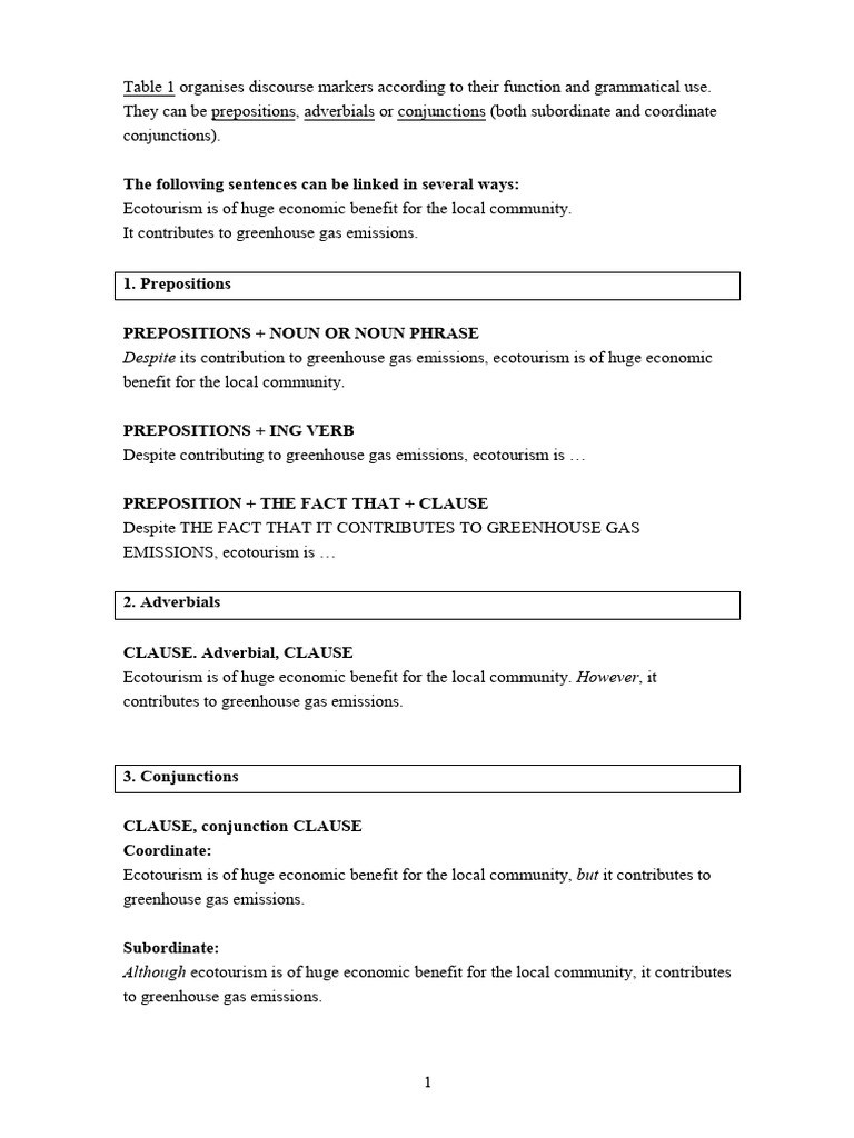 Discourse Markers | PDF