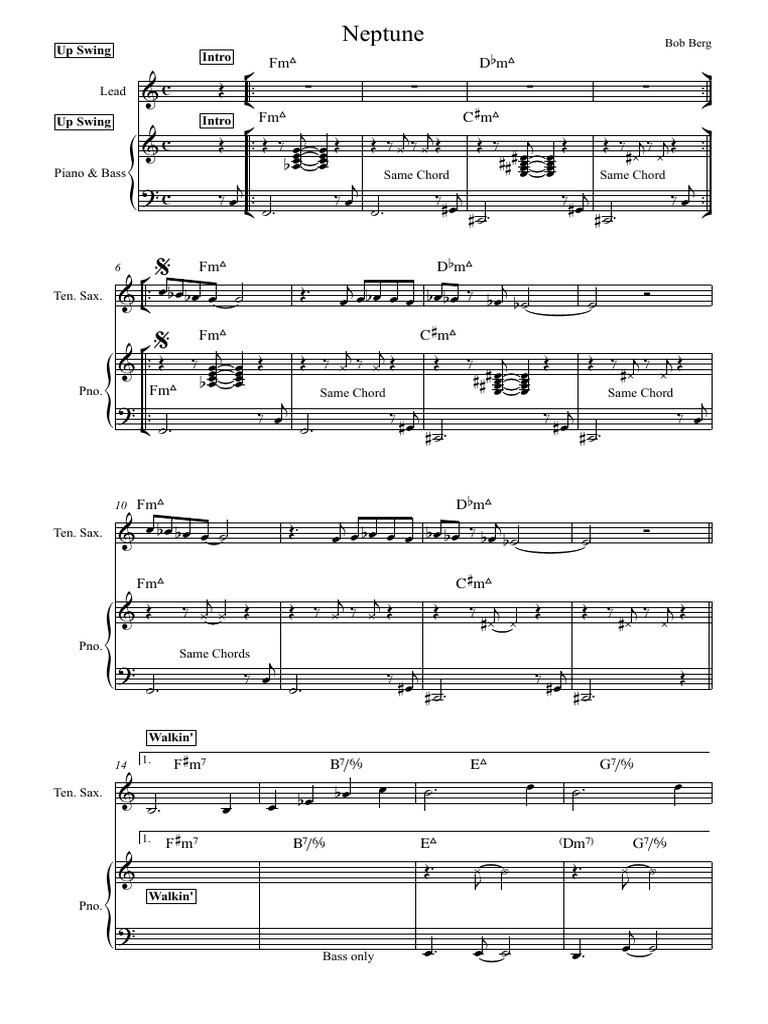 Neptune - Bob Berg - Full Score | PDF