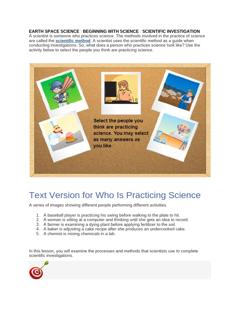 EARTH SPACE SCIENCE - Scientific Investigation | PDF
