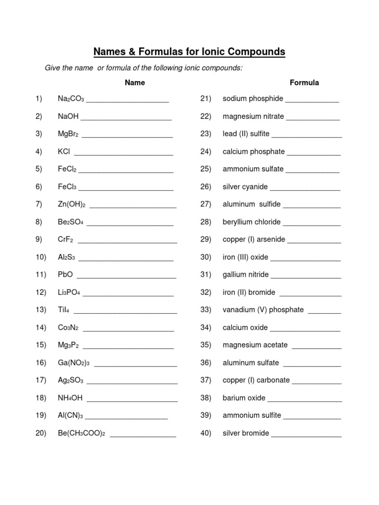 Naming Writing Ionic Compounds Pdf