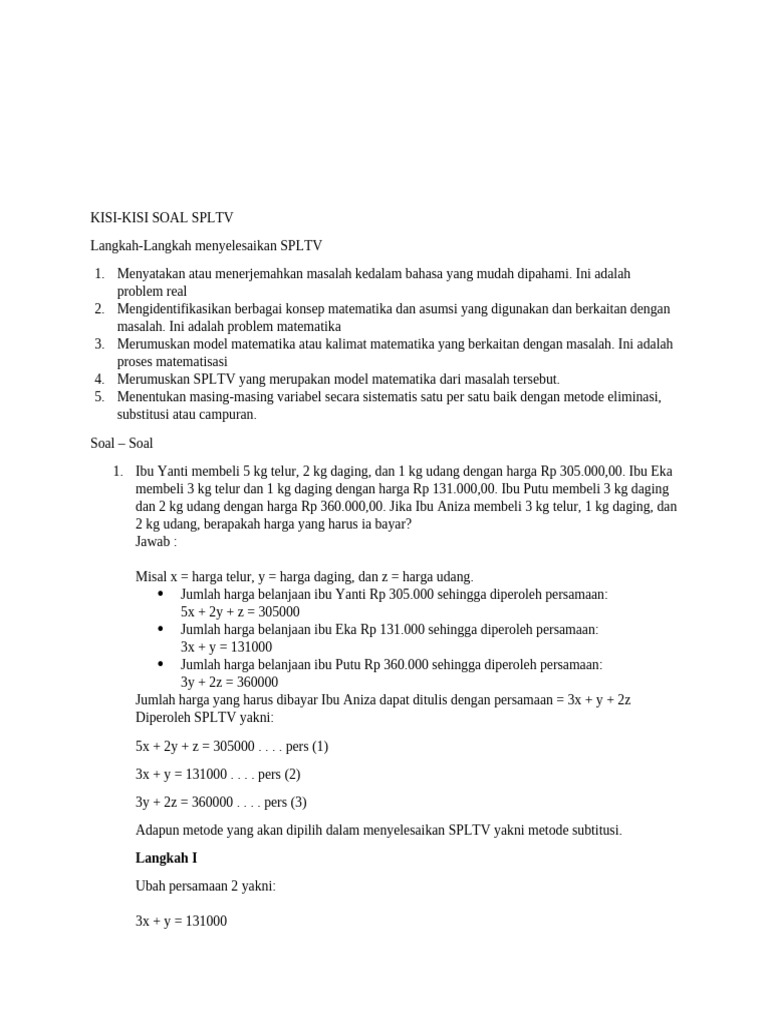 Soal SPLTV | PDF