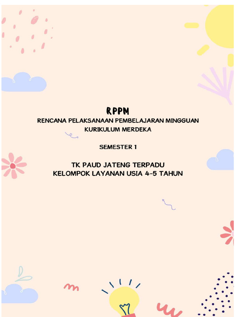 RPPM TK - RA KLMP A. 4 5 Tahun Kurikulum Merdeka Smt1 FREE | PDF