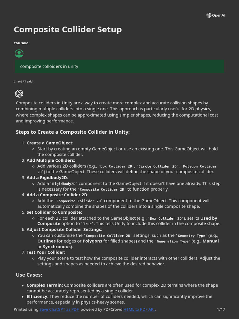 Composite Collider Setup | PDF