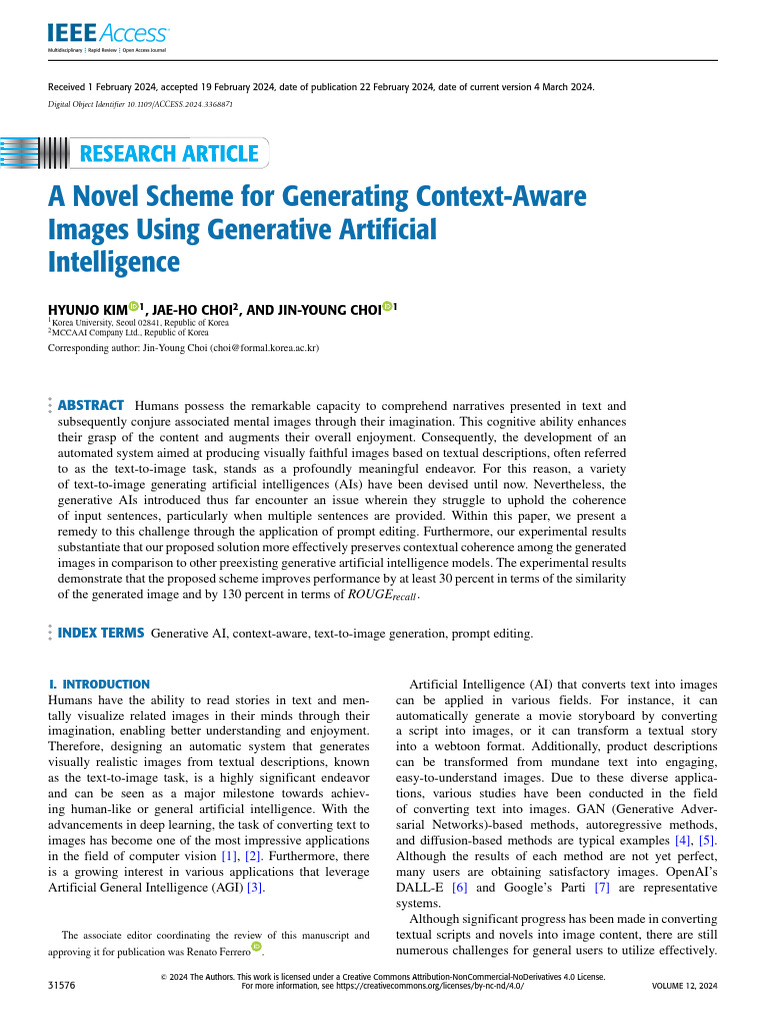 A Novel Scheme For Generating Context-Aware Images Using Generative Artificial Intelligence | PDF