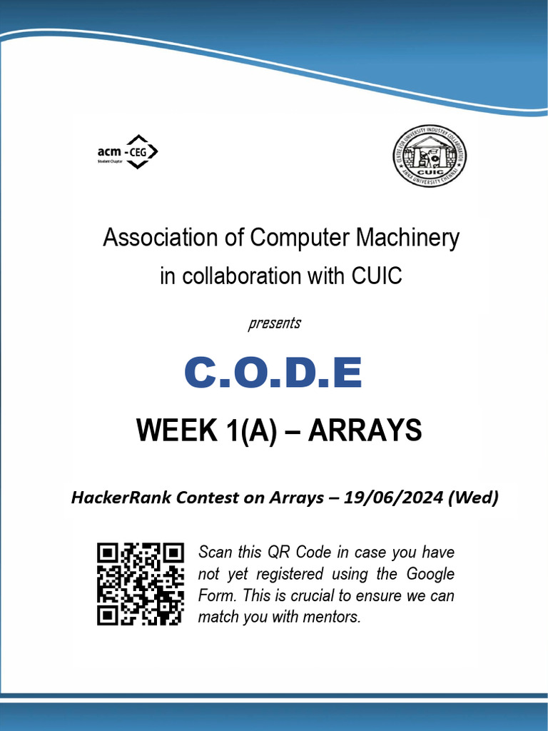 Week 1A Arrays | PDF