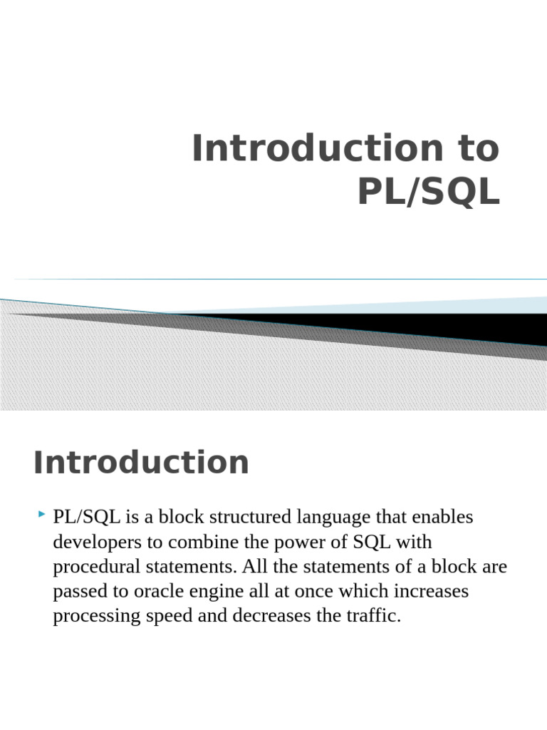 PL SQL Introduction | PDF