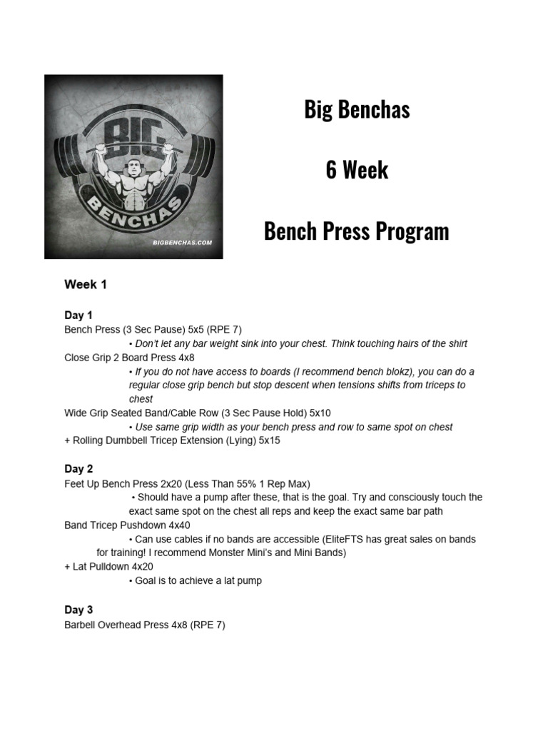 6 Week Bench | PDF