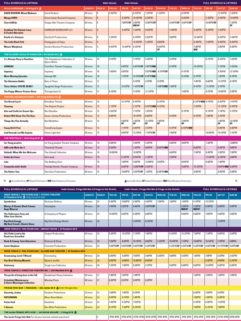 HFF2024 Program FA Schedule | PDF
