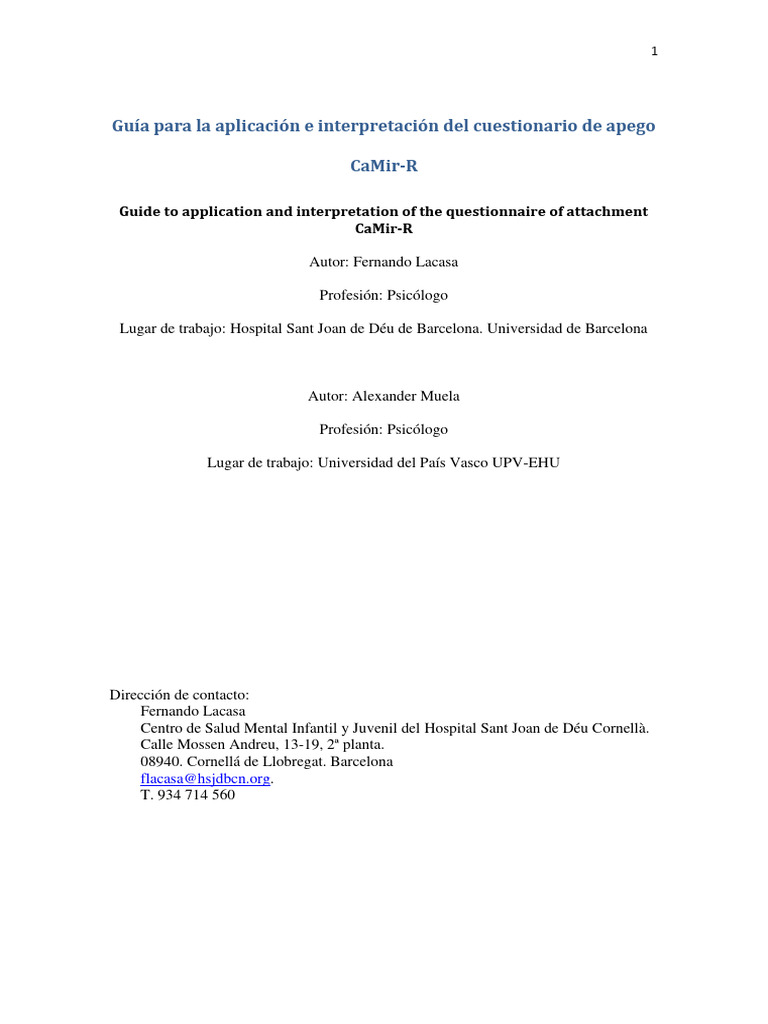 Cuestionario CAMIR | PDF