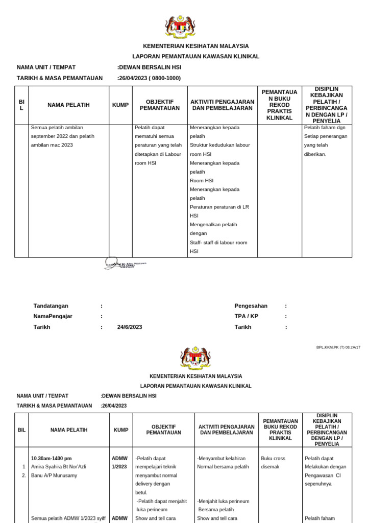 Laporan Pemantauan 1 Copy | PDF Laporan Pemantauan 1 Copy | PDF
