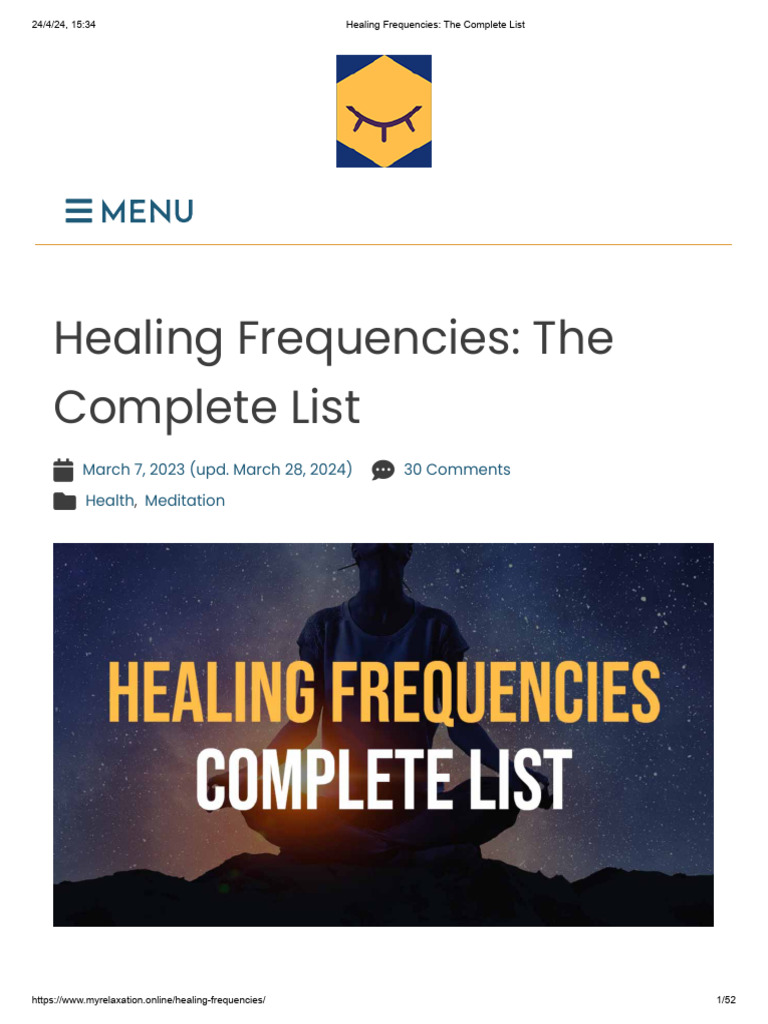 Healing Frequencies_ The Complete List | PDF