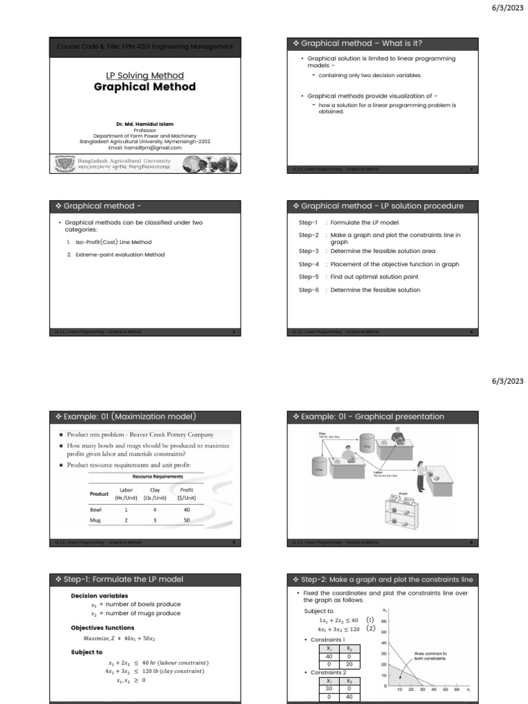LE 3.2_LP Solving Method - Graphical Method | PDF