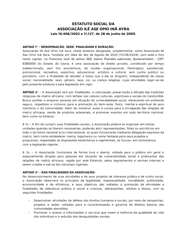 Estatuto Social | PDF