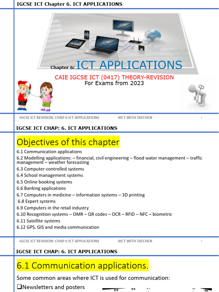 IGCSE ICT Chapter 6 - ICT Applications | PDF