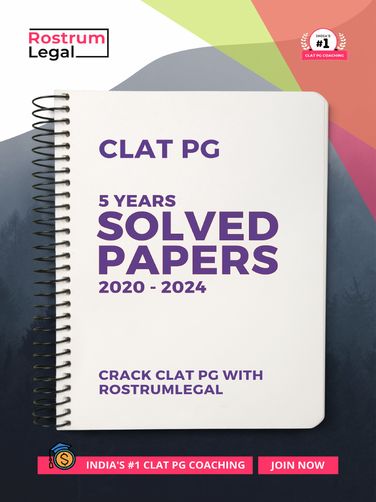 CLAT PG Past Year Solve Papers With Explanations (2020 - 2024) E-Book ...
