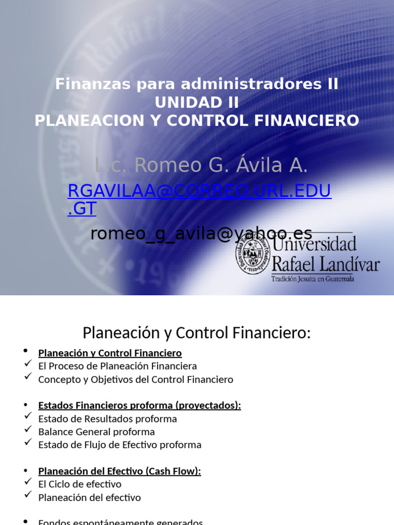 02 Unidad Ii Planeacion y Control Financieros | PDF | Presupuesto | Estado de resultados