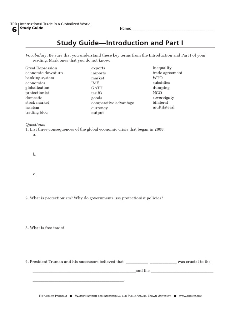 Chapter 1 Study Guide | PDF