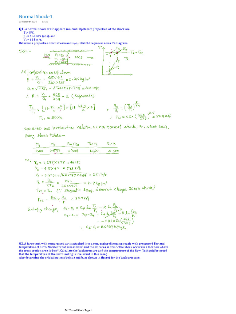 Q Normal Shock | PDF