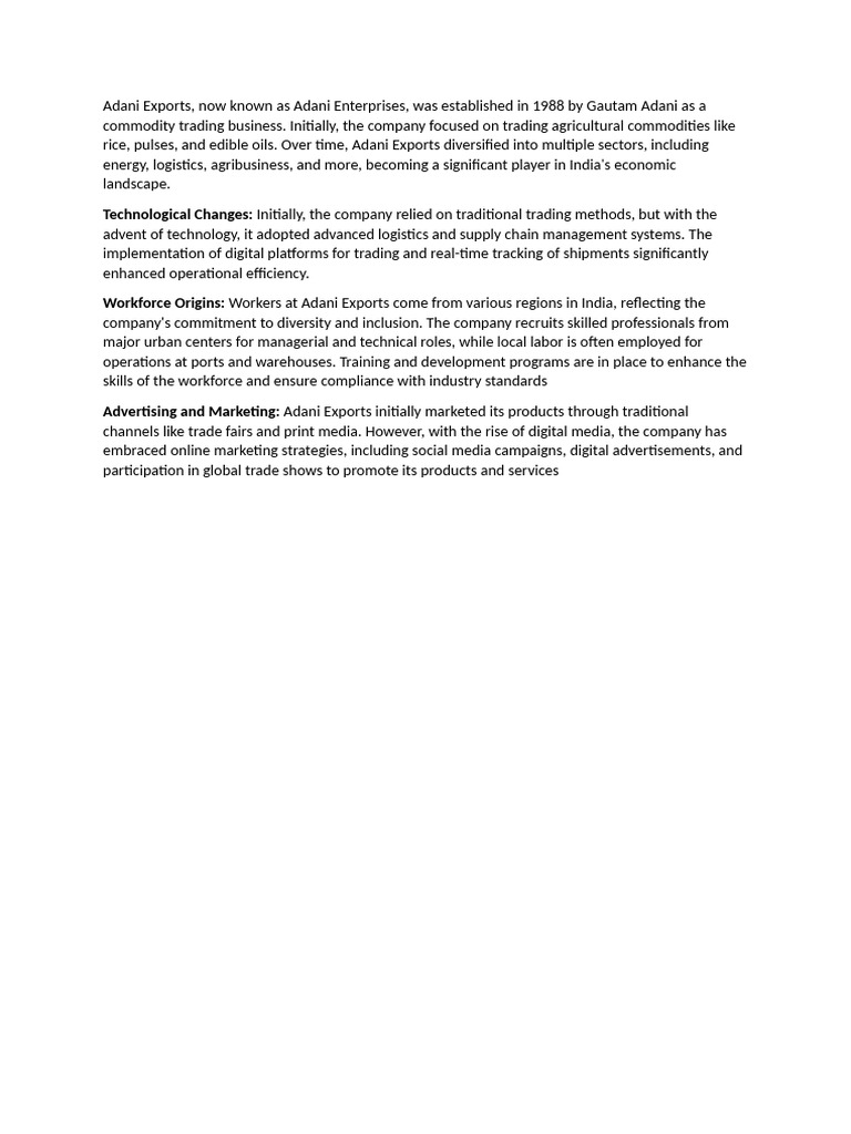 Adani Exports SST HHW 1 | PDF