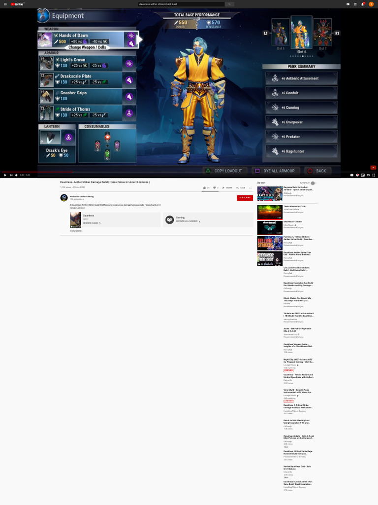 Dauntless - Aether Striker Damage Build | PDF