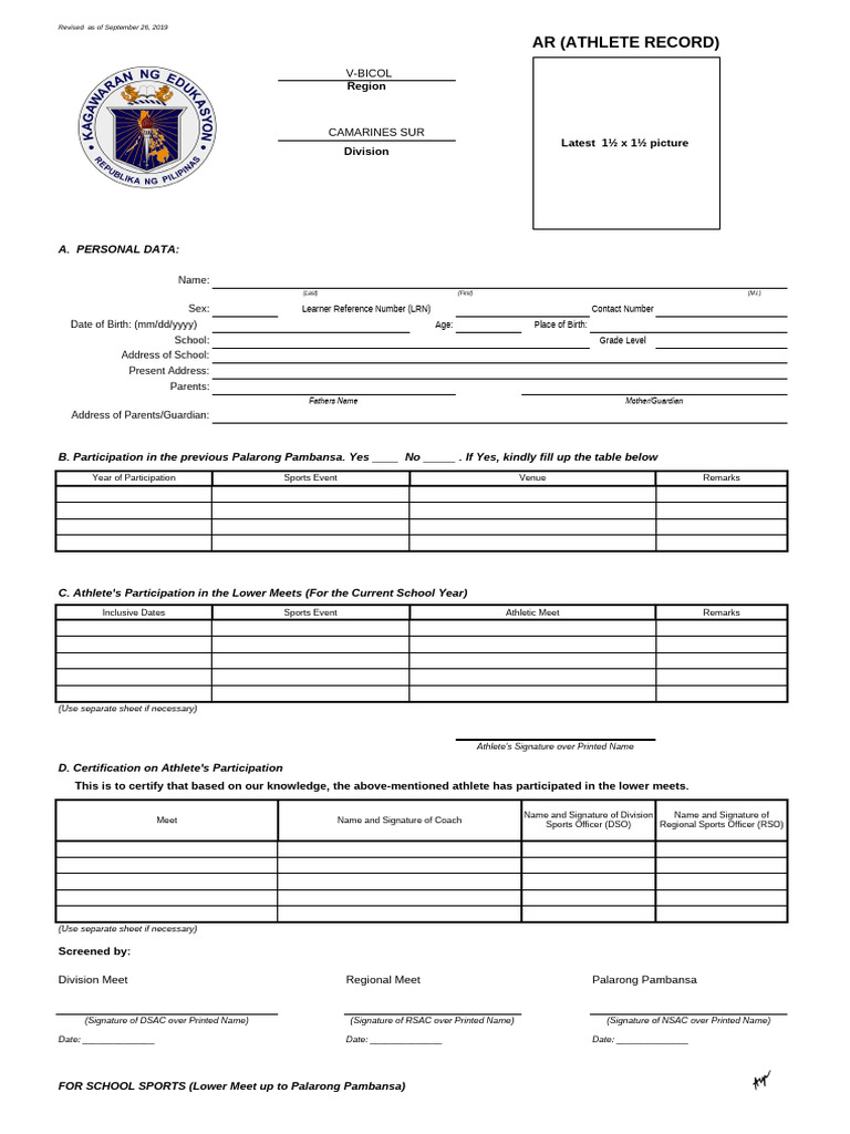 2020 6 Athlete Record | PDF