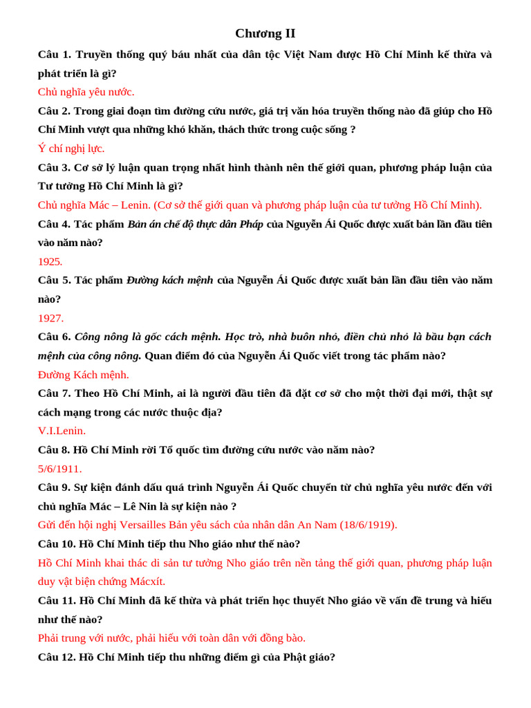 Định hướng ôn tập TTHCM | PDF