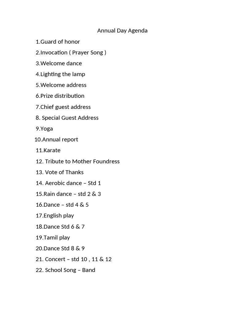 Annual Programme List - Nov 2023 | PDF