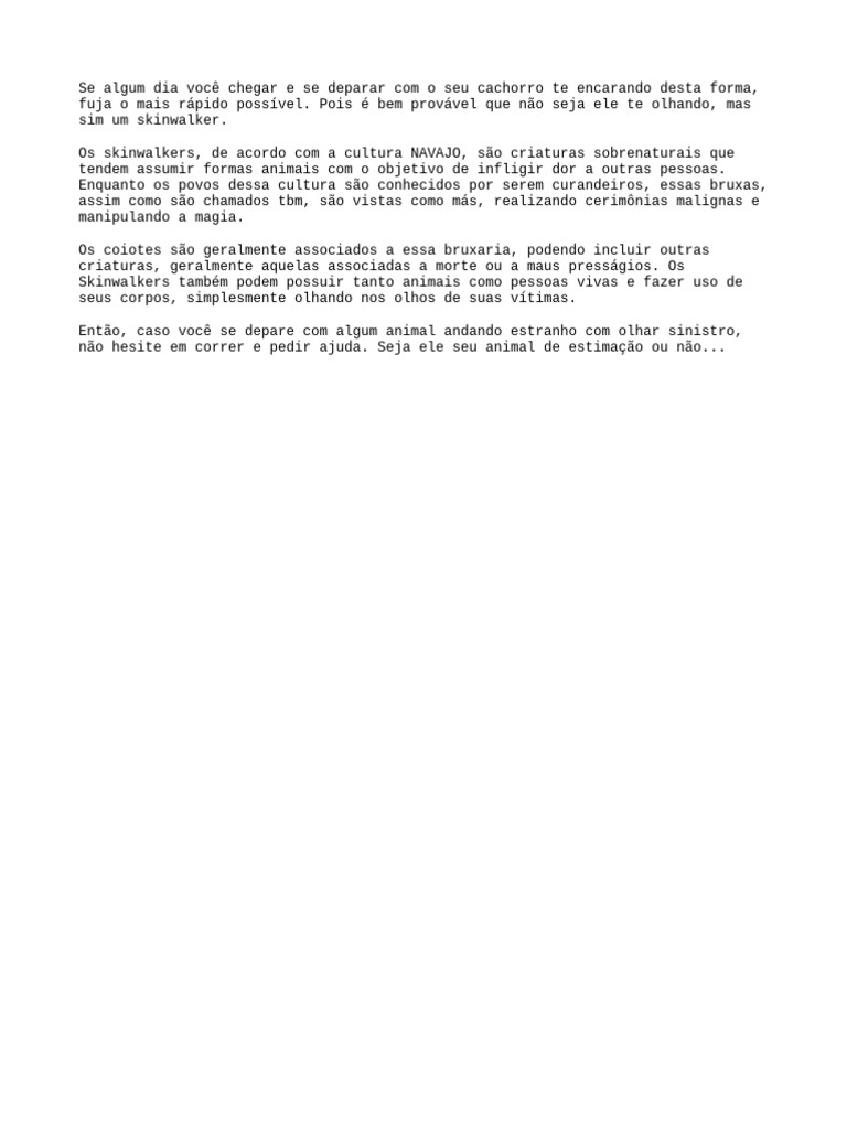 Os Skinwalkers! | PDF