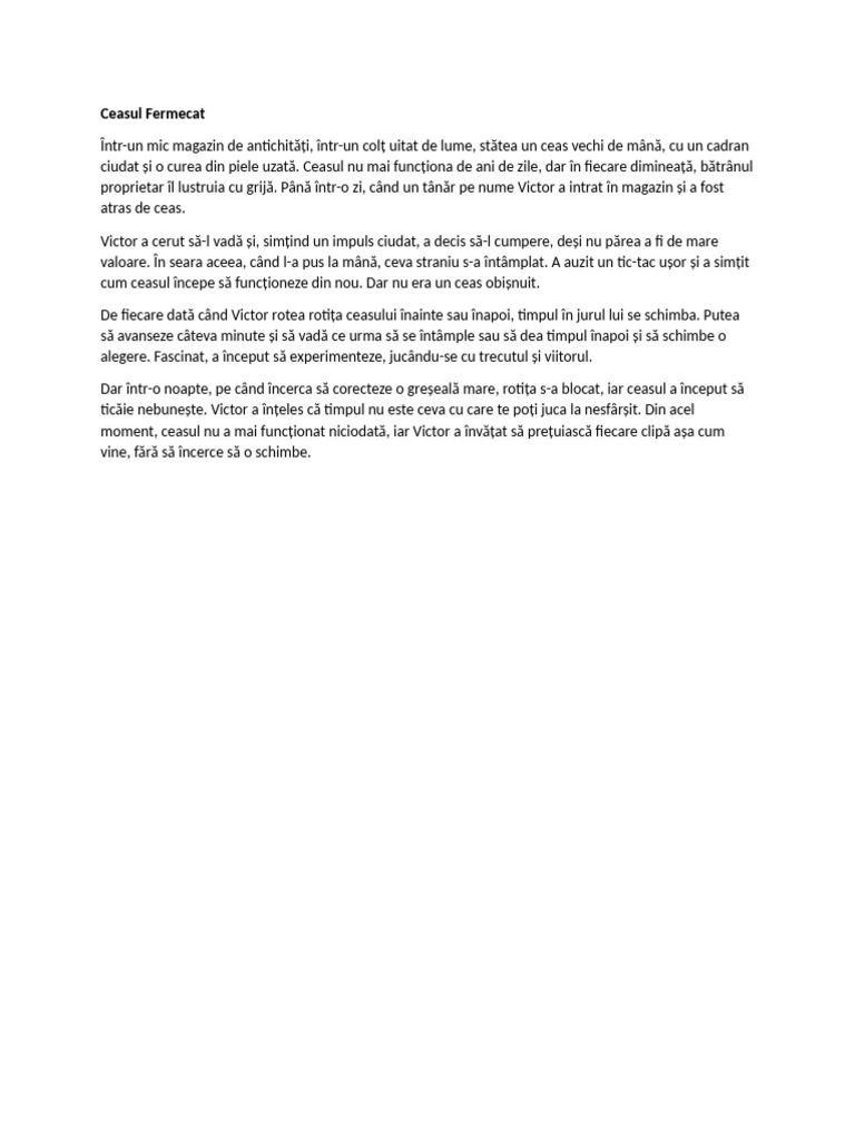 Ceasul Fermecat | PDF