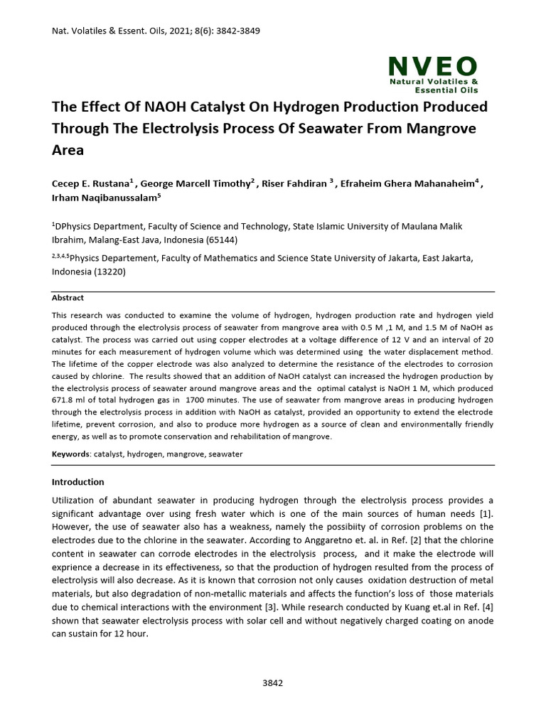 The Effect of NAOH Catalyst On Hydrogen Production Produced Through The ...