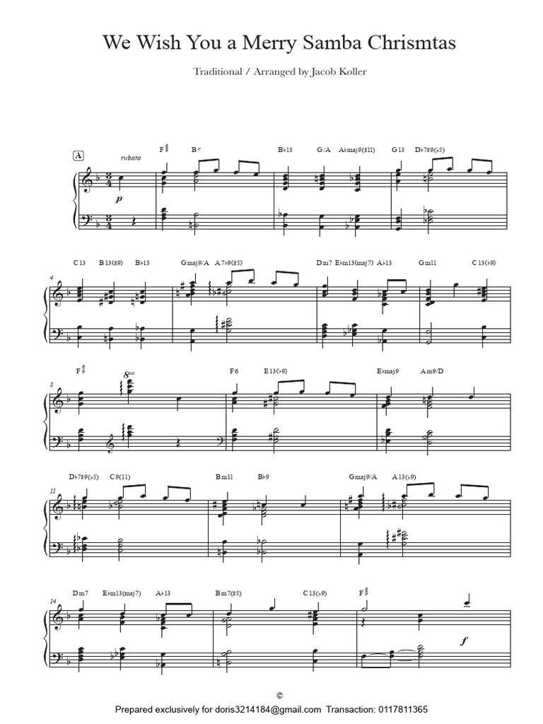 We Wish You A Merry Samba Christmas | PDF