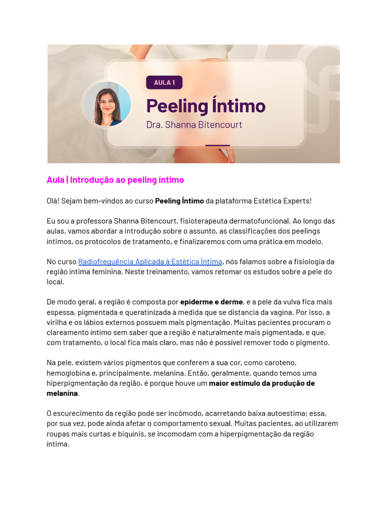 Peeling Intimo Aula 1 | PDF
