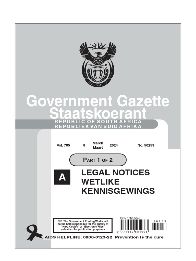 Za Government Gazette Legal Notices A Dated 2024-03-08 No 50259 Part 1 ...