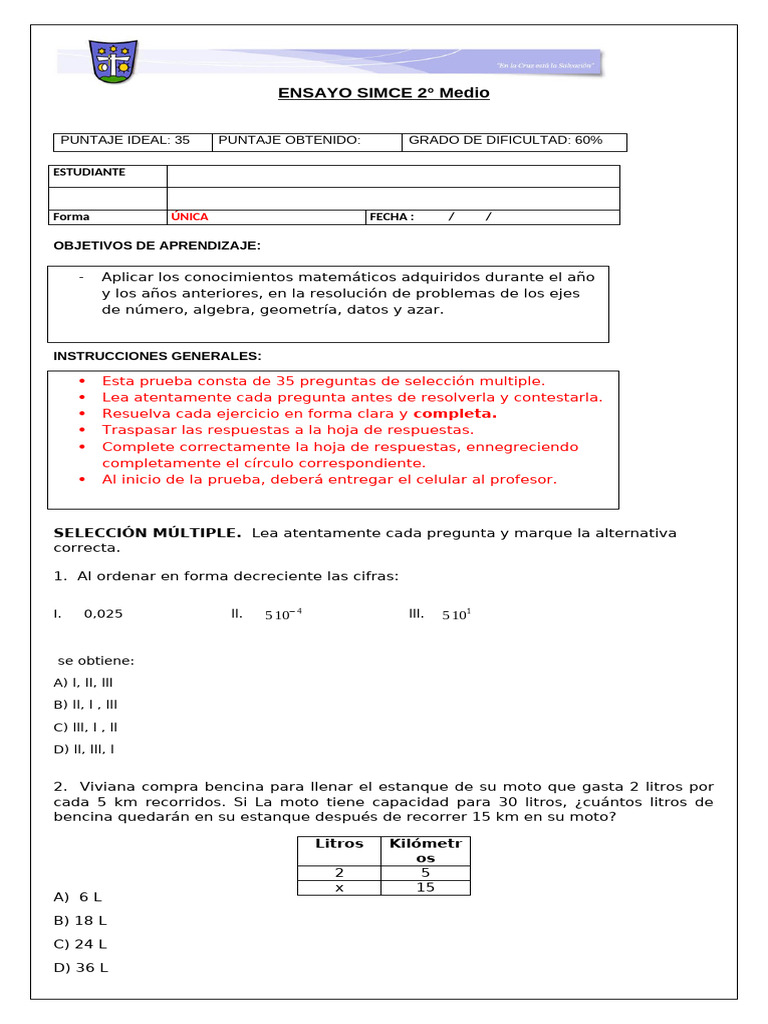 Ensayo Simce 3 | PDF