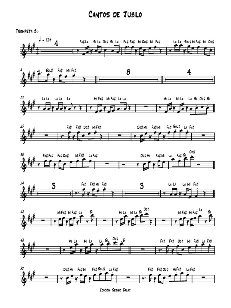 Trompeta BB - Notas - Cantos de Jubilo | PDF