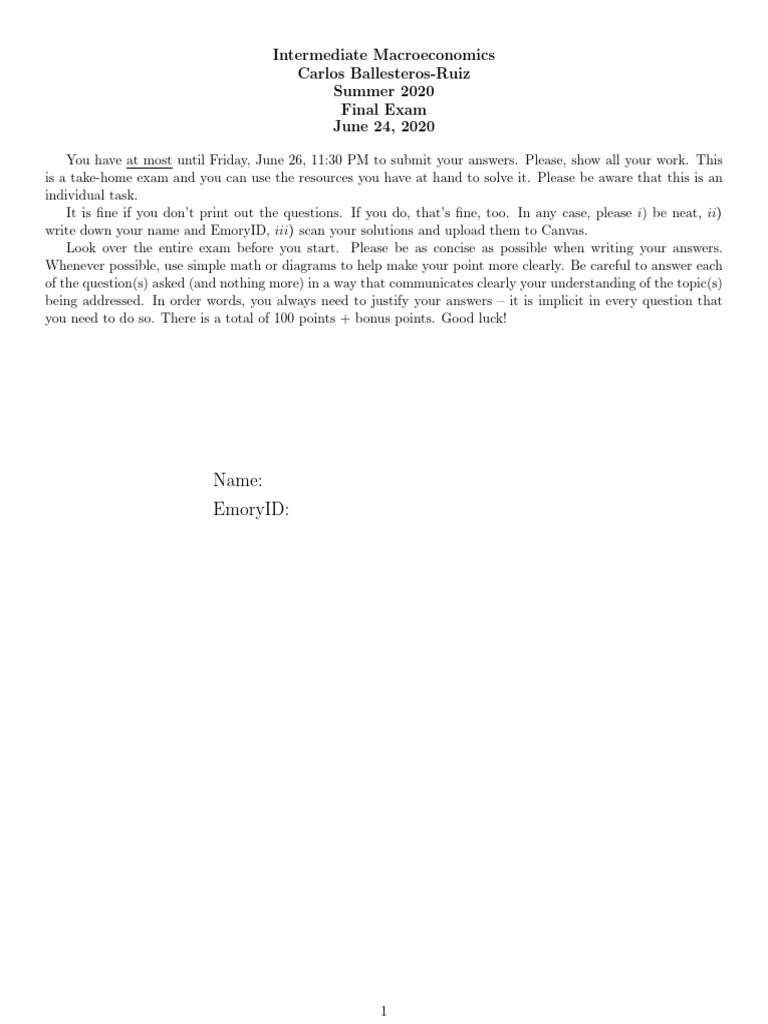 Final Exam Summer 2020 PDF | PDF Final Exam Summer 2020 PDF | PDF