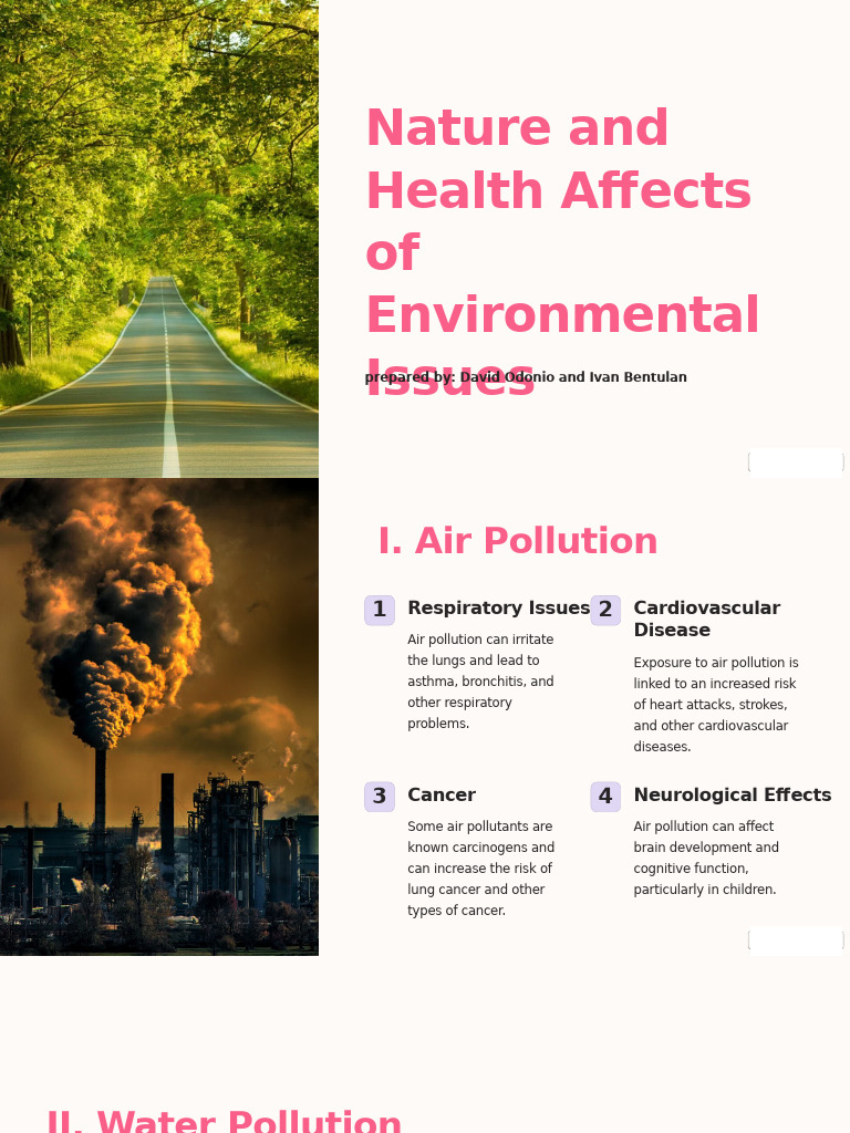Nature and Health Affects of Environmental Issues | PDF