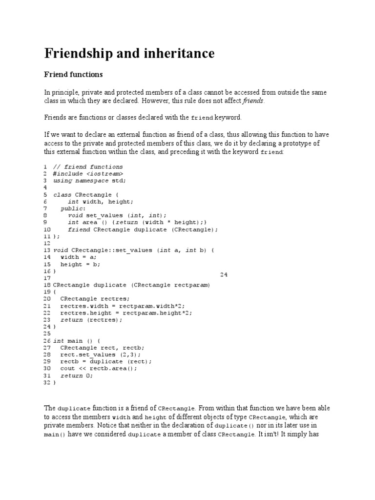 Friendship and Inheritance | PDF | Inheritance (Object Oriented ...