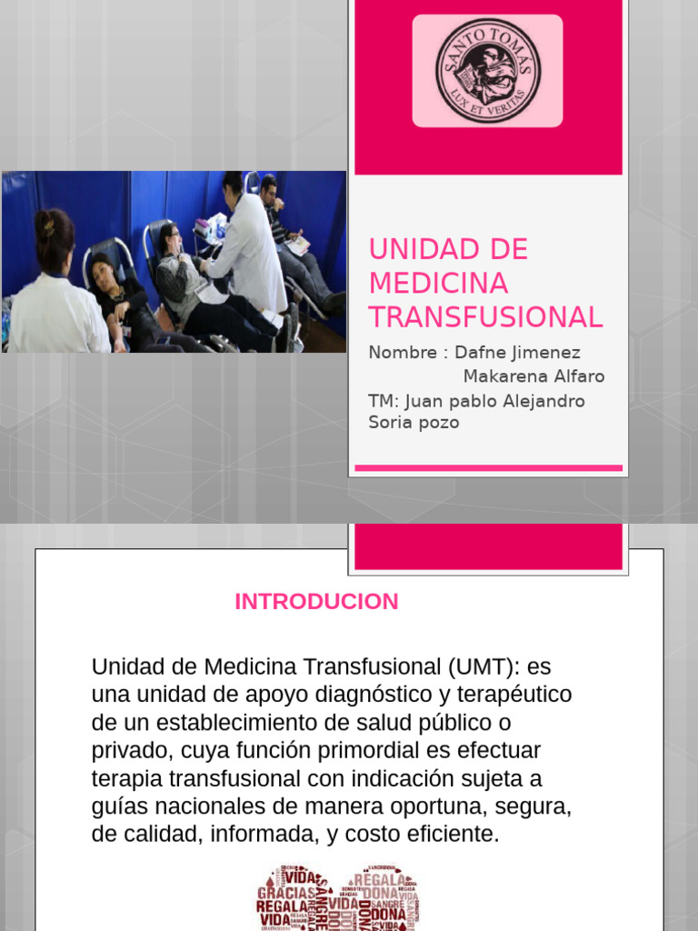 Unidad de Medicina Transfusional) | PDF