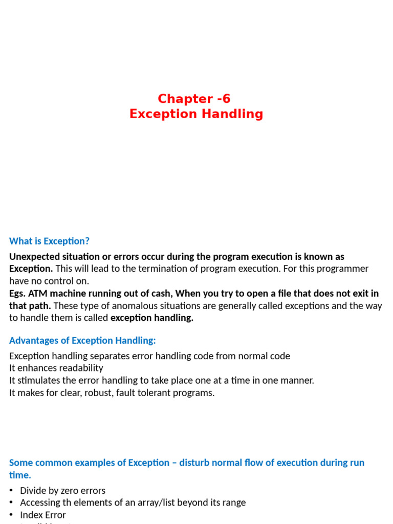 Exception Handling | PDF