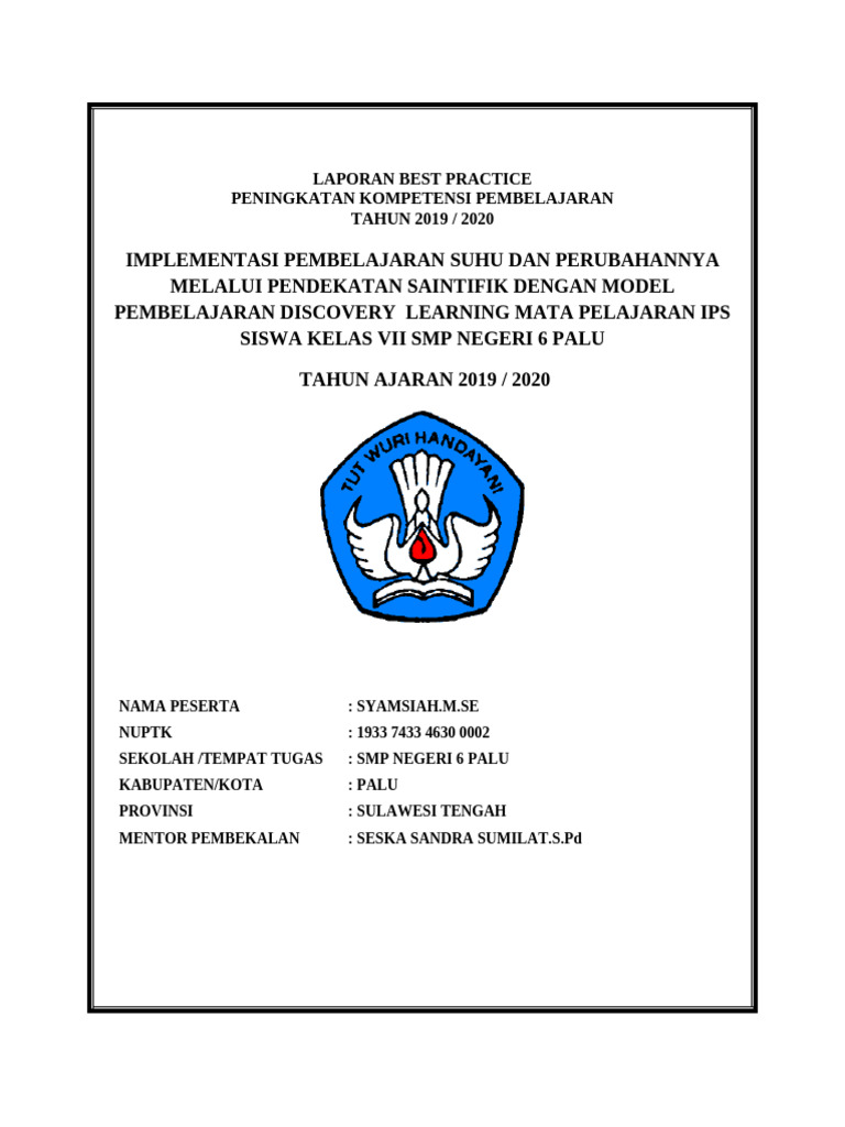 LAPORAN BEST PRACTICE SD DICARIGURU.COM | PDF