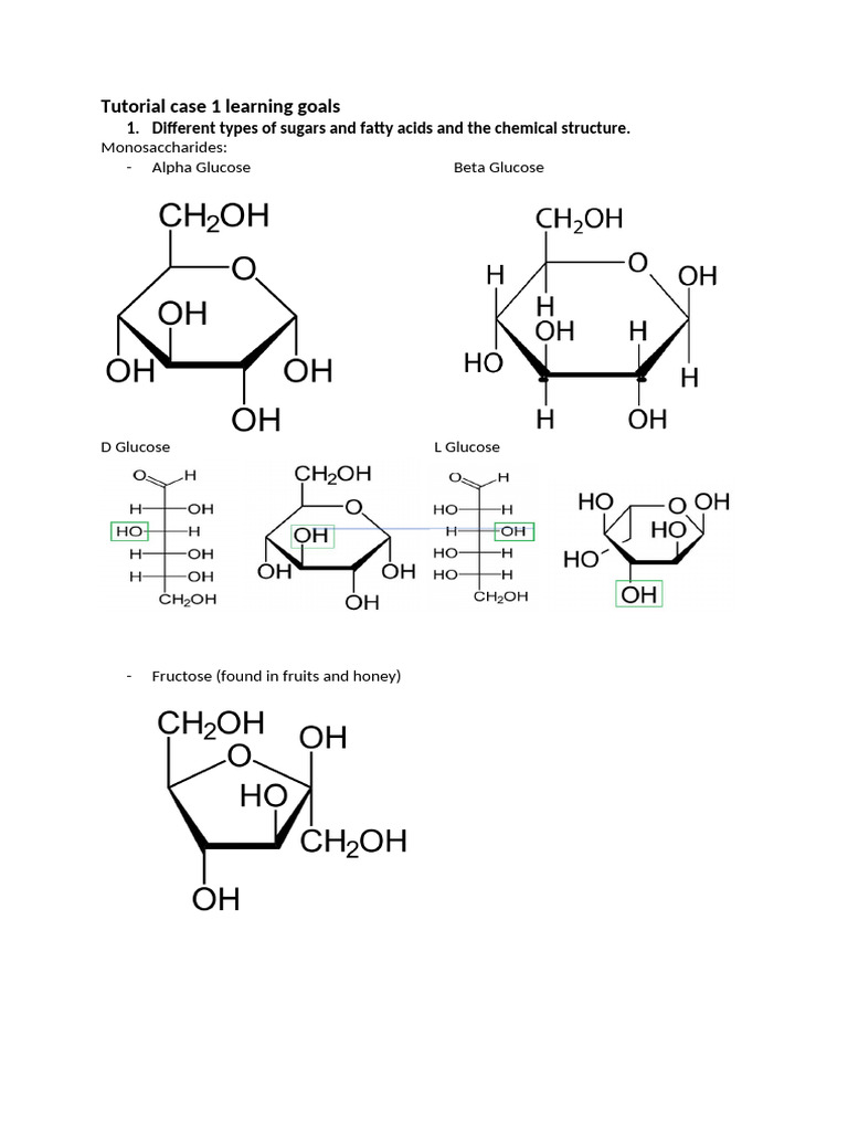 Tutorial Case 1 Learning Goals | PDF | Carbohydrates | Digestion