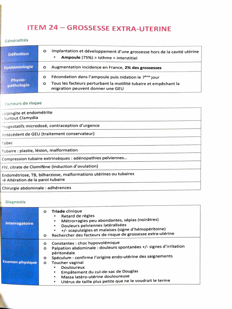 Item 24-Grossesse Extra-Uterine: Augmentation Physio | PDF