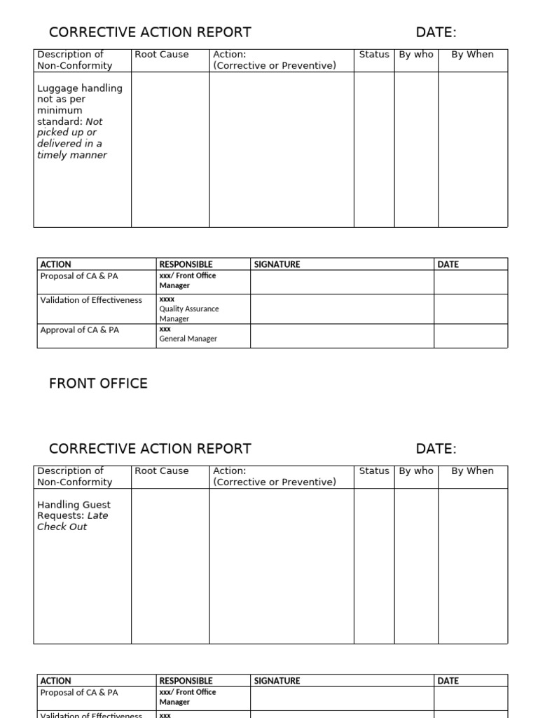 Quality Action PLan | PDF