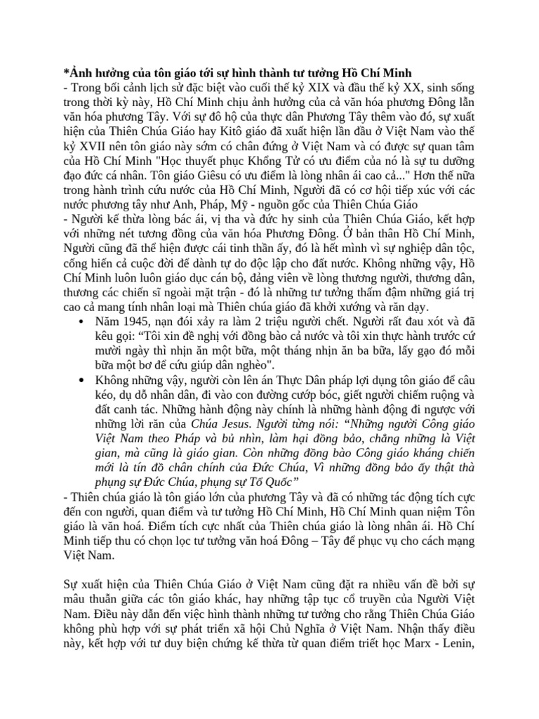 NH Hư NG C A Tôn Giáo T I S Hình Thành Tư Tư NG H Chí Min3 | PDF