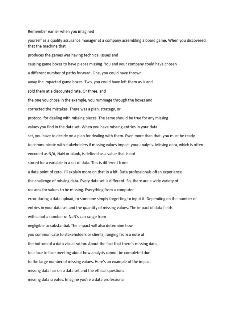 Methods For Handling Missing Data | PDF