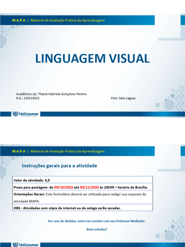MAPA LINGUAGEM VISUAL PDF | PDF