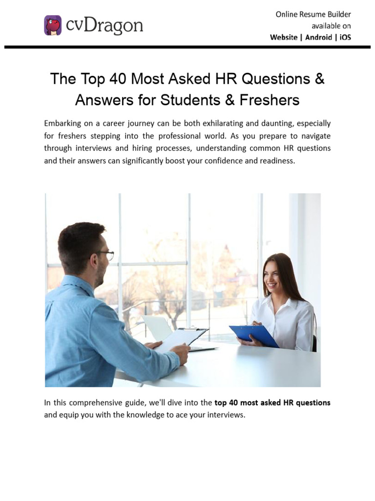 HR Interview Questions | PDF